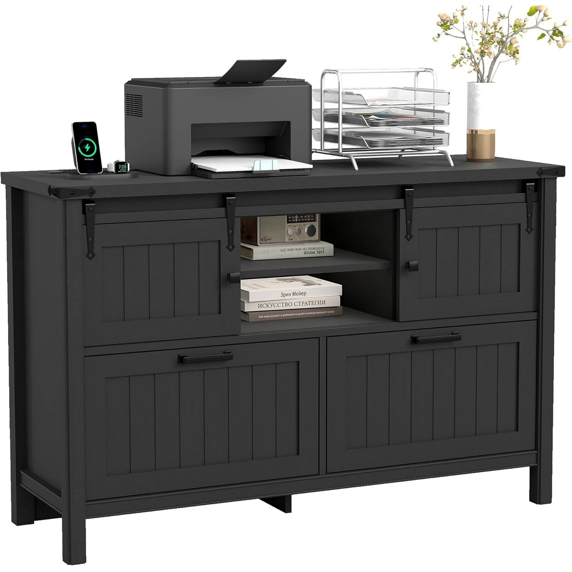 FIAKOA Farmhouse 2-Drawer Lateral File Cabinet, Filing Cabinet with Sl ...